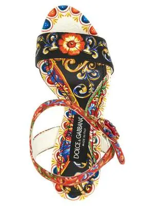 Dolce & Gabbana Keira' Wedge Sandals With 'carretto' Print