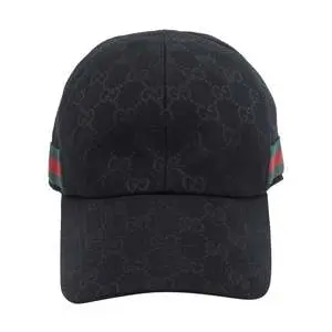 Gucci Gg Baseball Cap With Web - Black
