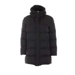 Herno Quilted Down Jacket With Shearling Detail - Black