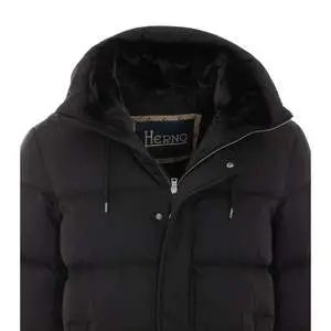 Herno Quilted Down Jacket With Shearling Detail - Black