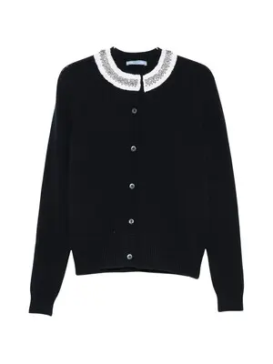 Prada Embellished Collar Cardigan