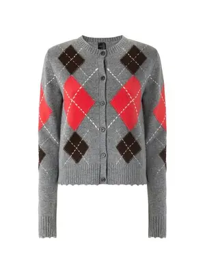 Pinko Argyle Cardigan With V-neck