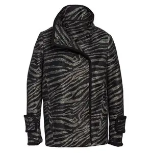 N'ONAT Zebra Print Funnel Neck Coat