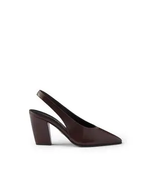 Prada Leather Slingback Pumps - Brown