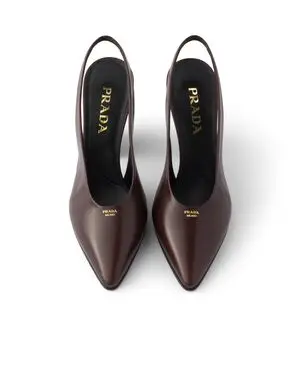 Prada Leather Slingback Pumps - Brown