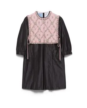 Prada Embroidered Taffeta Mini-dress