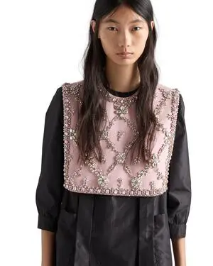 Prada Embroidered Taffeta Mini-dress