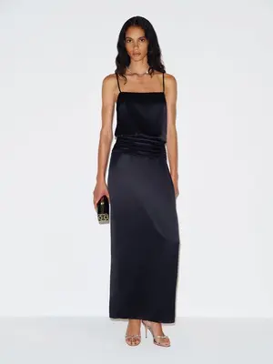 REFORMATION Ofelia Silk Dress - Black