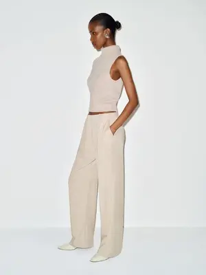 REFORMATION Frances Low Rise Relaxed Pant - Natural