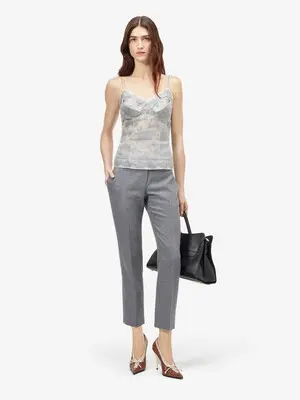 Alexander McQueen Floral Lace Organza Top