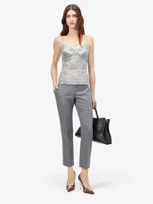 Alexander McQueen Floral Lace Organza Top