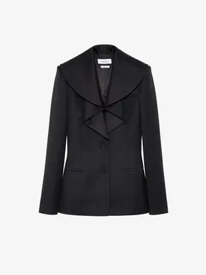 Alexander McQueen Waterfall Collar Single-breasted Jacket