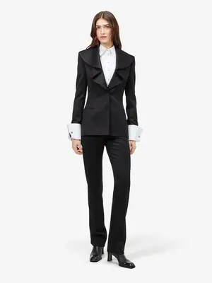 Alexander McQueen Waterfall Collar Single-breasted Jacket