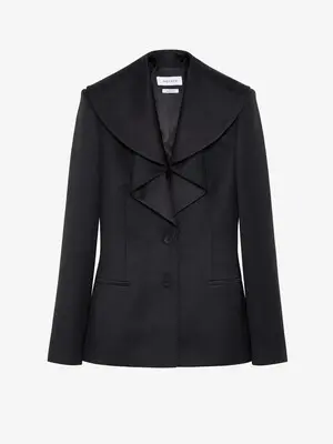 Alexander McQueen Waterfall Collar Single-breasted Jacket