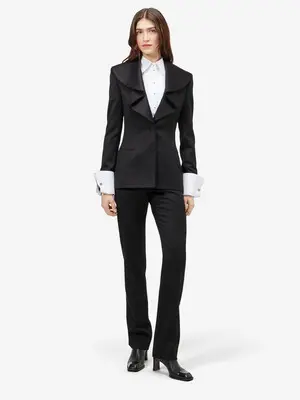 Alexander McQueen Waterfall Collar Single-breasted Jacket