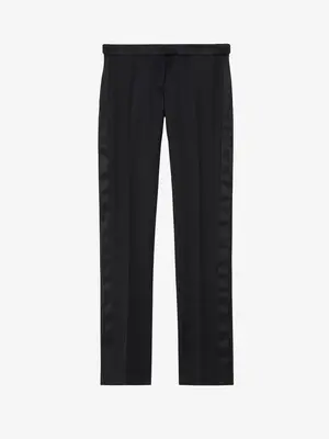 Alexander McQueen Tuxedo Trousers In Japanese Wool Barathea