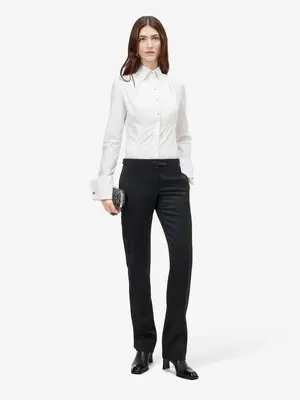 Alexander McQueen Tuxedo Trousers In Japanese Wool Barathea