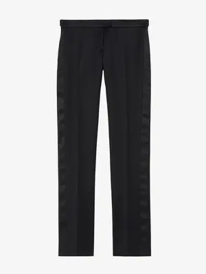 Alexander McQueen Tuxedo Trousers In Japanese Wool Barathea