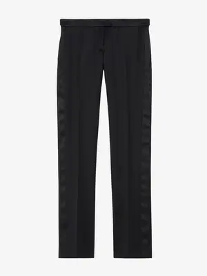 Alexander McQueen Tuxedo Trousers In Japanese Wool Barathea - Black