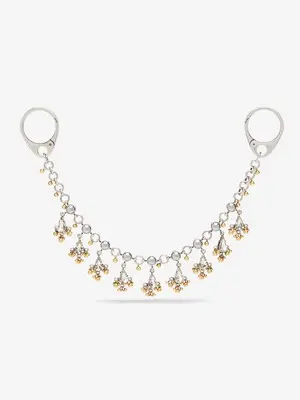 Alexander McQueen Embellished Chain Charm With Imitation Pearls And Crystals - Silver-finish