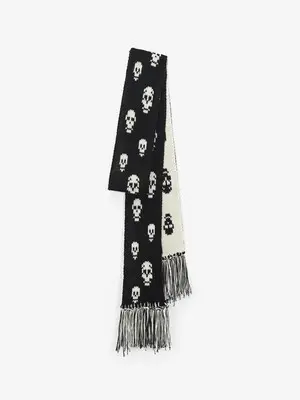 Alexander McQueen Skull Knit Scarf - Black/ivory