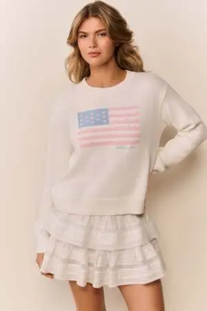 LoveShackFancy Ty Cotton Flag Pullover