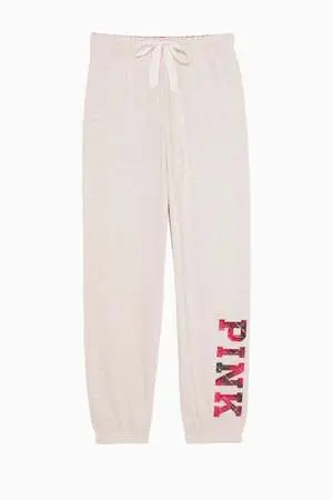 LoveShackFancy Pink X Ivy Fleece Jogger - Snow Heather