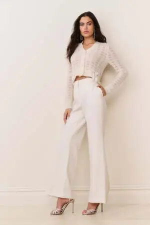 LoveShackFancy Wool-blend Wide-leg Pants