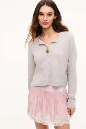 LoveShackFancy Cameryn Classic Cashmere Cardigan - Hearthstone