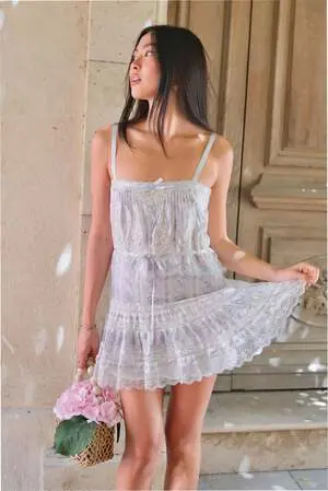 LoveShackFancy Saphirae Floral Mini Dress