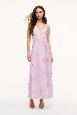 LoveShackFancy Serita Satin Maxi Dress