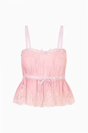LoveShackFancy Vesperine Silk Habotai Camisole - Black