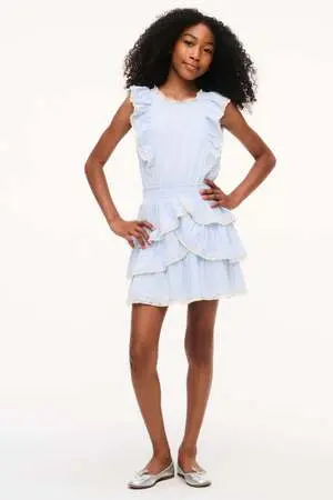 LoveShackFancy Tween Blue Cotton Decker Dress