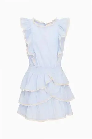 LoveShackFancy Tween Blue Cotton Decker Dress