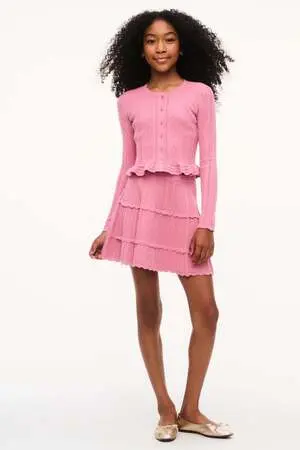 LoveShackFancy Tween Stretch Pointelle Gemira Skirt