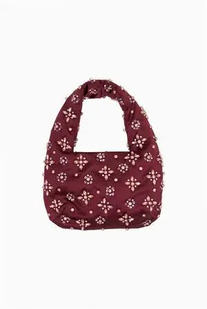 LoveShackFancy Serina Satin Rhinestone Mini Bag