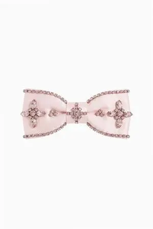 LoveShackFancy Haela Embellished Satin Bow Barrette