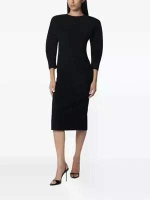 Andamane Rounded-shoulder Midi Dress