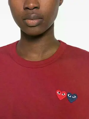 Play Comme Des Garcon Crewneck T-shirt With Heart Patch