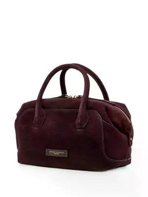 GIANNI CHIARINI Medium Gemma Logo-plaque Suede Satchel Bag