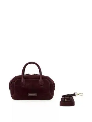 GIANNI CHIARINI Medium Gemma Logo-plaque Suede Satchel Bag