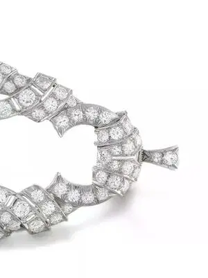 LB EXCLUSIVE 18k White Gold Diamond Plaque Brooch - Silver