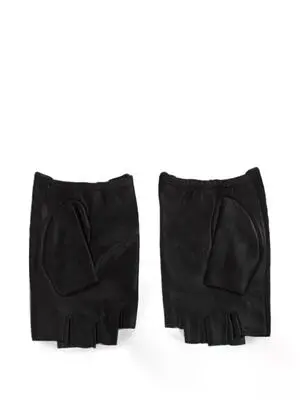 Karl Lagerfeld Ikon Rhinestone Fingerless Gloves - Black