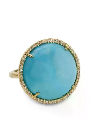 Irene Neuwirth Cassic Turquoise And Diamond Ring - Gold
