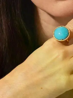 Irene Neuwirth Turquoise And Diamond Ring