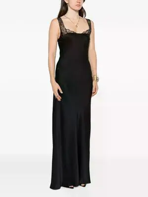 FORTE_FORTE Lace-trimmed Satin Maxi Dress