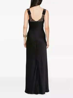FORTE_FORTE Lace-trimmed Satin Maxi Dress