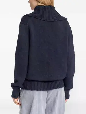 Malo Button-placket Spread-collar Sweater