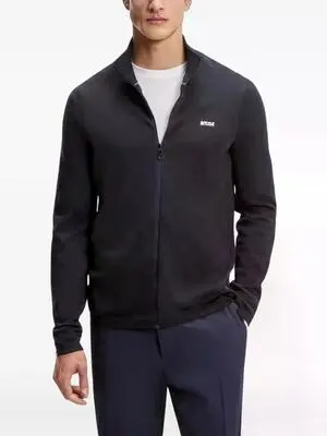 BOSS Knitted Cotton Zip-neck Cardigan