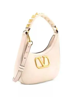 Valentino Garavani Stud Sign Leather Hobo Bag - Neutrals